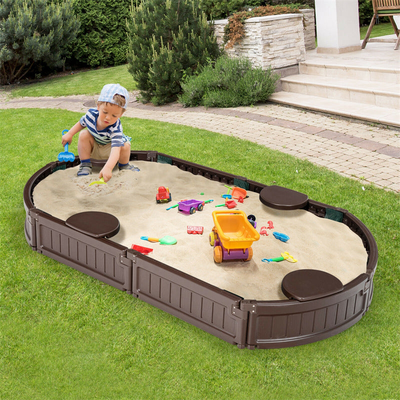 Bestoutdor Kids Sandbox 6FT Oval Sand Pit with Cover Sale | Backyard ...